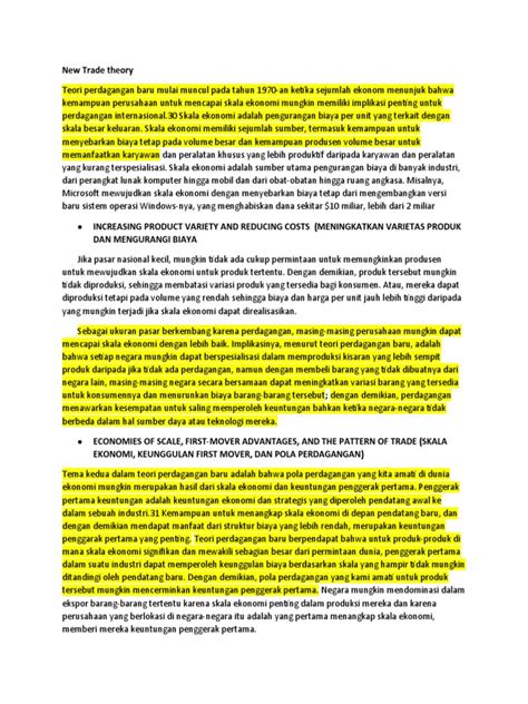 New Trade Theory Pdf