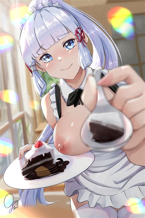 Rule 34 1girls Blue Eyes Blue Hair Breasts Cake Eyebrows Visible