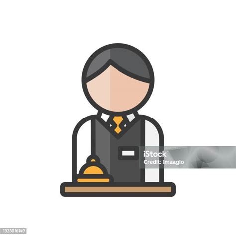 남성 호텔 접수 아바타 유니폼과 종 문자남자 프로필 사용자 사람 피플 아이콘입니다 벡터 일러스트레이션 만화에 대한 스톡 벡터 아트 및 기타 이미지 Istock