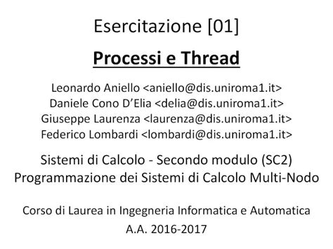 Pdf Processi E Thread Github Pages · 1 Capire Le Differenze Tra Processi E Thread In