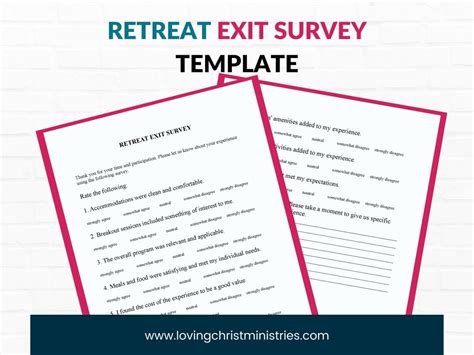 Exit Survey Templates For Women S Ministry Etsy