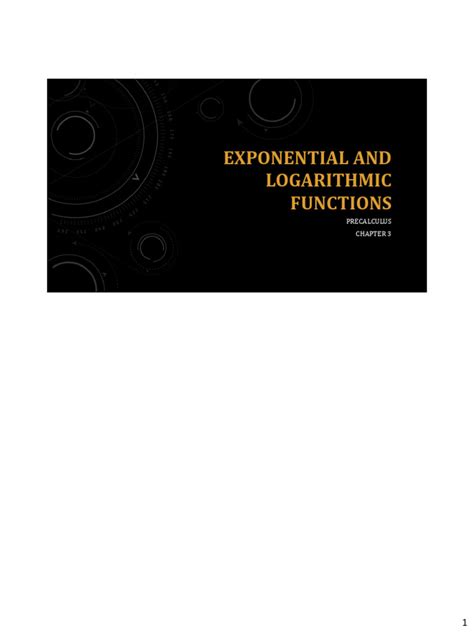 Precalculus 03 Exponential And Logarithmic Functions Pdf Logarithm