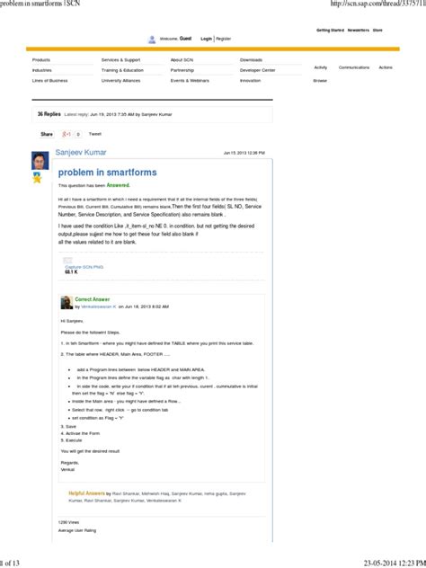 Problem In Smartforms Scn Pdf Computing Computing And
