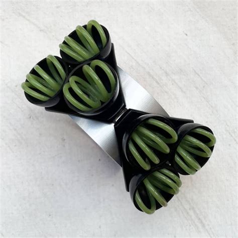 Jewel Fashion Cuff Pop Green Silver Scoubidou Buttons Paradise