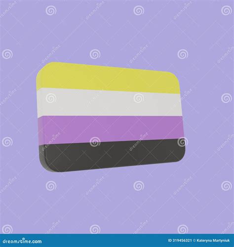Nonbinary Flag 3d Icon For Gay Pride Lgbt Pride Lgbtq Symbol Render