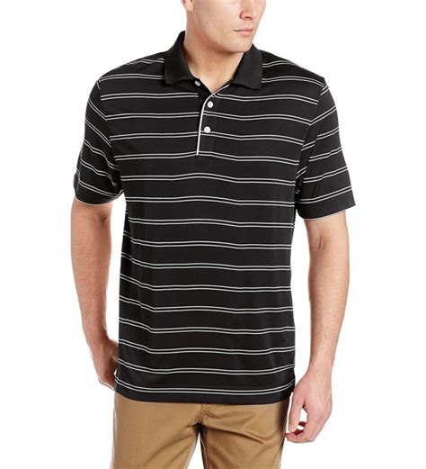 Mens Cb Drytec Hawthorne Stripe Polo Shirt Black Ci11dzs966p