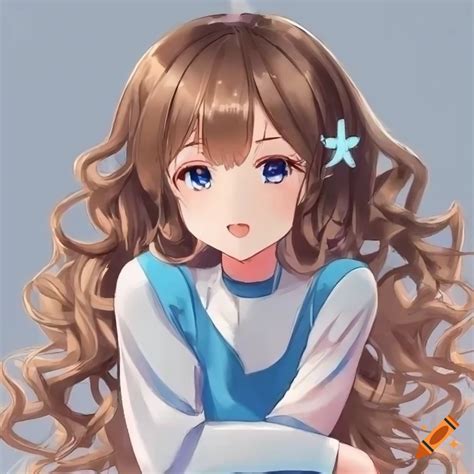 Chibi Girl With Brown Curly Hair