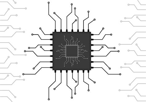 Premium Vector Circuit Board With A Microprocessor For A Computer Scheme Vector Illustration