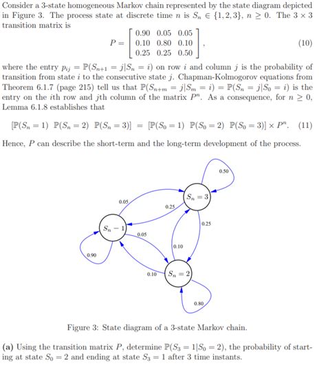 Consider A 3 State Homogeneous Markov Chain