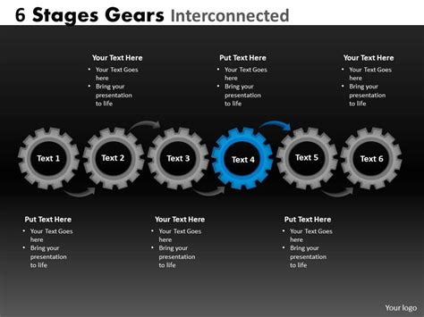 Stages Gears Internconnected Presentation PowerPoint Diagrams PPT Sample Presentations