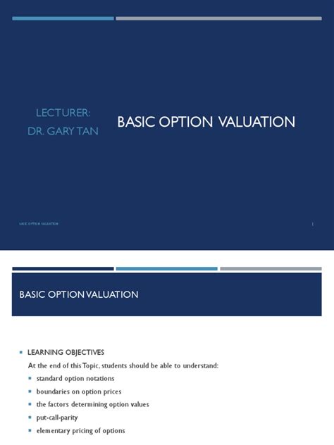 basic option valuation pdf option finance valuation finance