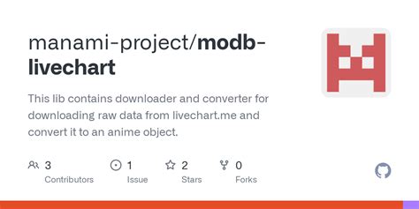 Github Manami Projectmodb Livechart This Lib Contains Downloader And Converter For
