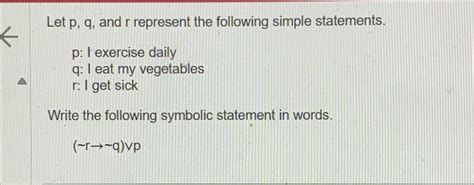 Solved Let P Q And R Represent The Following Simple Chegg