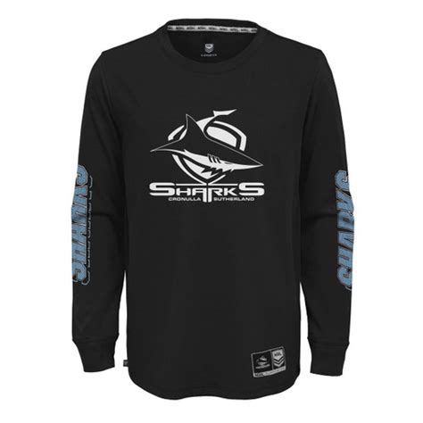 Cronulla Sharks Keyline Long Sleeve Shirt Mens Ozsportsdirect
