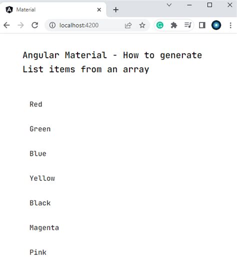 Angular Material How To Generate List Items From Array