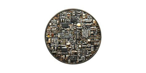 Circular Microchip Circuit Board Advanced Technology And Electronics