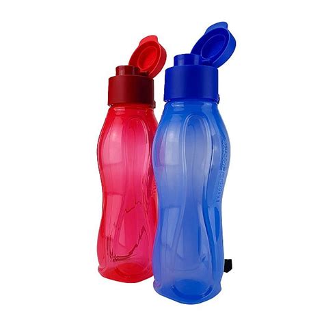 Kit Garrafa Tupperware Eco Tupper Rosa Batom Azul Royal 310ml