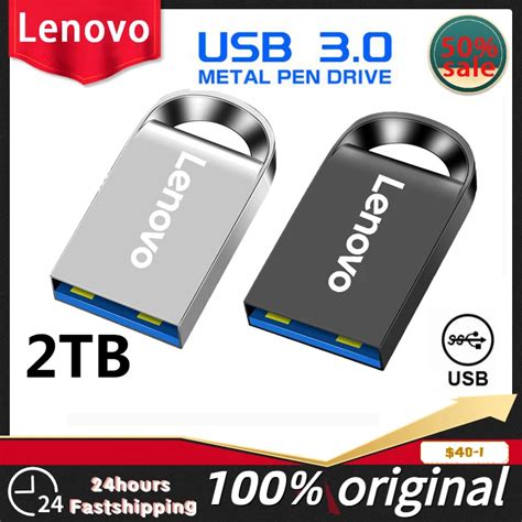 레노버 미니 메탈 Usb 플래시 드라이브 실제 용량 메모리 스틱 블랙 펜 드라이브 크리에이티브 비즈니스 선물 실버