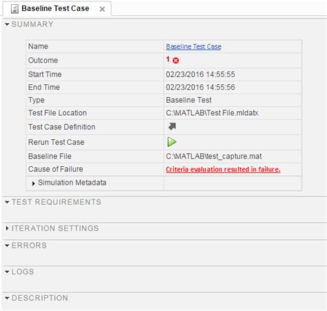 View Test Case Results Matlab And Simulink