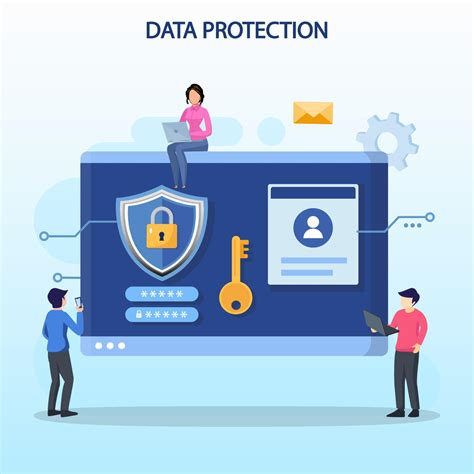 Data Protection Concept Data Security And Privacy And Internet Security Flat Vector
