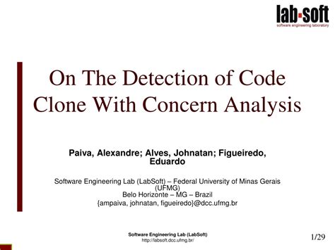 Ppt On The Detection Of Code Clone With Concern Analysis Powerpoint Presentation Id8844318