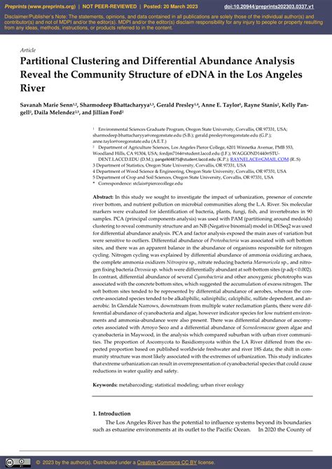 pdf partitional clustering and differential abundance analysis reveal the community structure