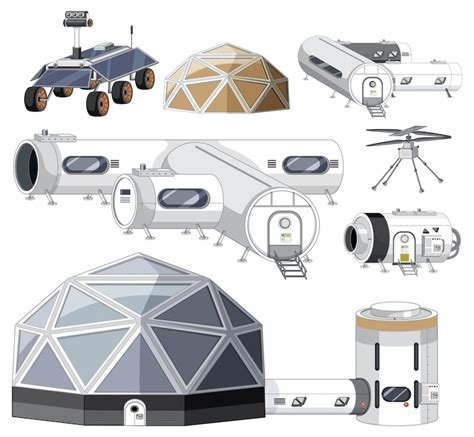 고립 된 공간 개체의 집합 무료 벡터