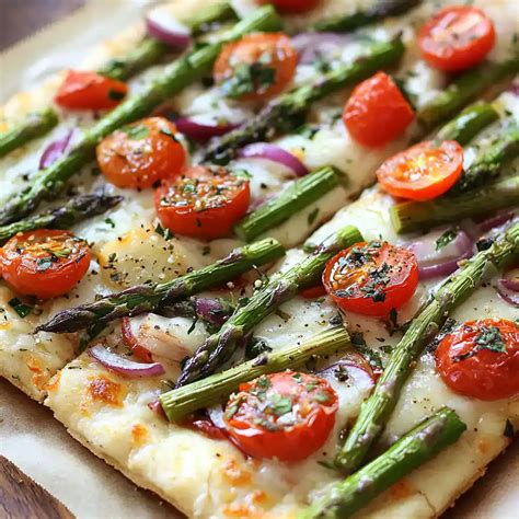 Roasted Garlic And Spring Vegetable Flatbread Recipe Meal Mia