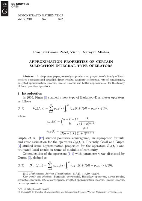 Pdf Prashantkumar Patel Vishnu Narayan Mishra Approximation