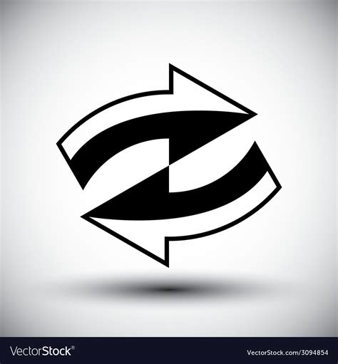 Reload Refresh Arrows Loop Simple Single Color Vector Image