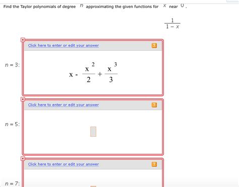 solved find the taylor polynomials of degree n approximating
