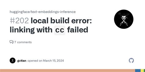 Local Build Error Linking With `cc` Failed · Issue 202 · Huggingface
