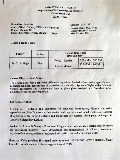 Handout Ordinary Differential Equations Pdf