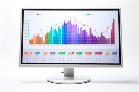Financial Charts And Graphs On The Computer Monitor Workplace Broker Stock Vector Premium Ai