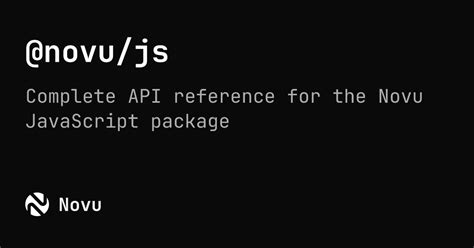 Novujs Novu Documentation