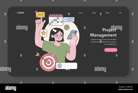 Project Management Visualization Organized Female Project Manager With