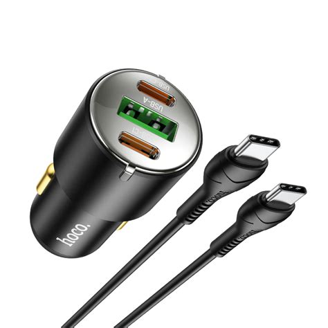 Cargador para Carro HOCO NZ6 PD45W 3-port(2C1A) car charger – Black