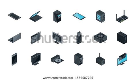 Technology Hardware Device Computer Icons Set Stock Vector Royalty Free 1559587925 Shutterstock