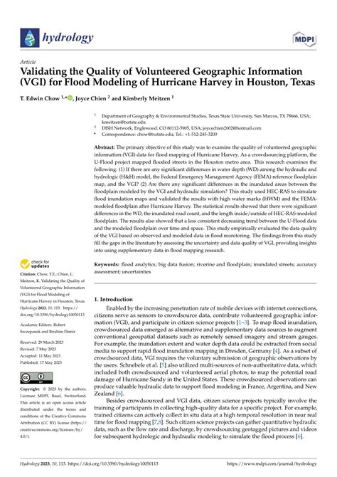 Pdf Validating The Quality Of Volunteered Geographic Information Vgi For Flood Modeling Of