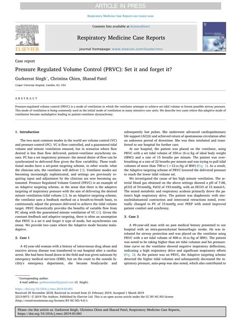 Pdf Pressure Regulated Volume Control Prvc Set It And Forget It