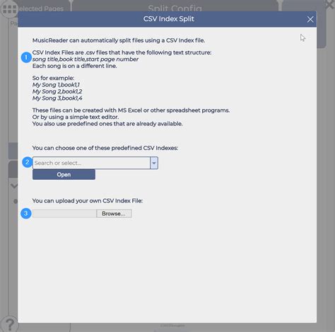 File Predefined Splitting Options Png MusicReader Manual