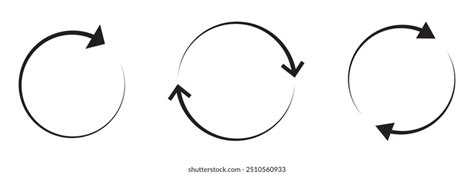 Semicircular Arrows Rotate Circle Following Each Stock Vector Royalty Free 2444301777