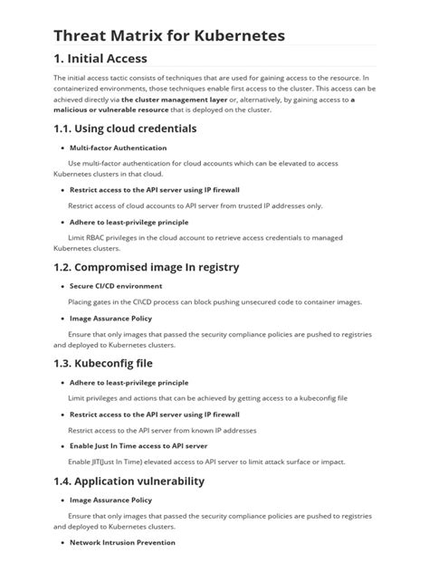 1 1 Threat Matrix For Kubernetes Pdf Cloud Computing Domain Name