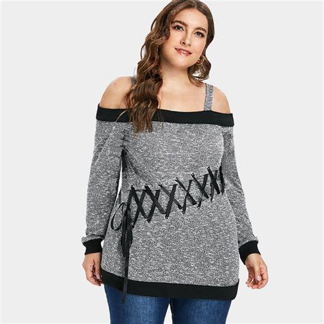 Womens Plus Size Cold Shoulder Tops Chic Lover Plus Size Clothing