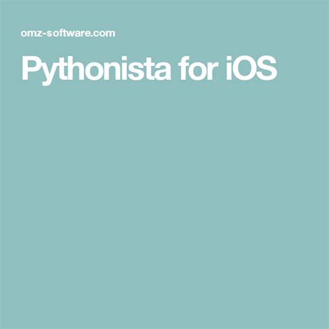 Pythonista For Ios Ios Python Programming Programming Languages