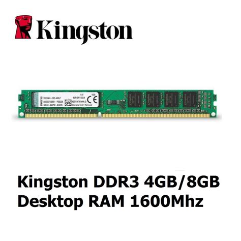 Kingston Ddr3 Ram 4gb 8gb 1600mhz Pc 12800 Desktop Memory Module Used Second Hand Shopee