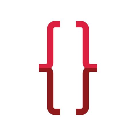 Red Curly Brackets Representing Programming And Coding 55632542 Vector