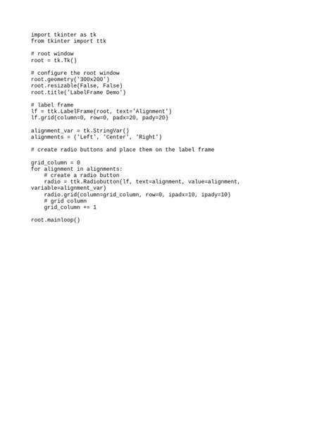 Tkinter Label Frame Pdf