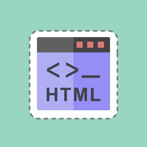 Sticker Line Cut Html Suitable For Programming Symbol Simple Design Editable Design Template