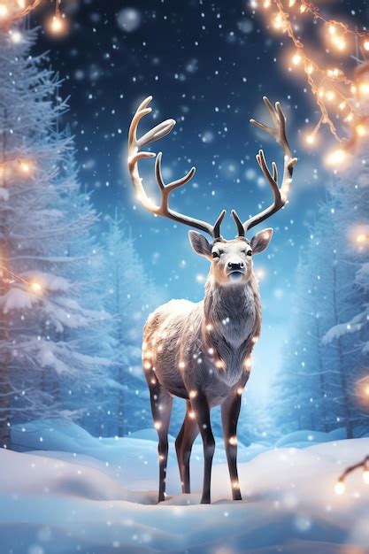 Premium Photo A Deer With Lights On It